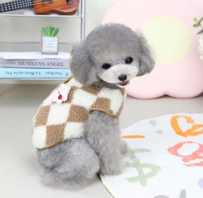 China Diamond Argyle Pattern Pet Coat Warm Winter Apparel Brown Black for sale