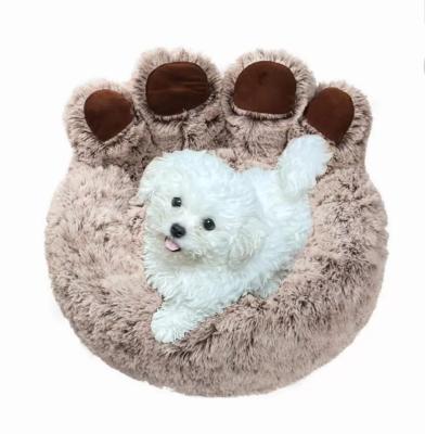 China Winter Warm Round Shape Pet Sleeping Bed Warm Dog House Cozy Nest For Dog Cat for sale