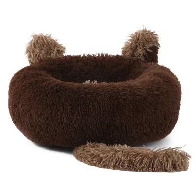 China Colorful Rabbit Ears Warm Winter Pet Calming Beds Breathable for sale