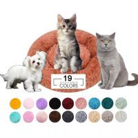 China Amazon Nice Quality 65*70*5cm Soft Round Washable For Small Animal Warm And Furry Pet Bed With Memory Foam For Pets for sale