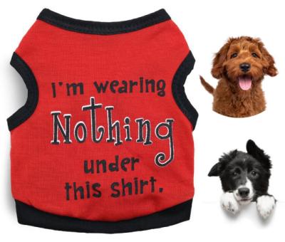 China Dog Clothes 8 Patterns Classic Lightweight Breathable With Funny Letters for sale