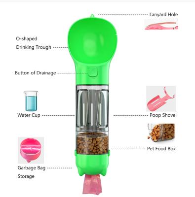 China 300ml/500ml Portable Puppy Water Bottle Plastic Travel Pet Drinking Dispenser for sale