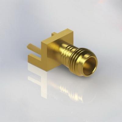 China Customized Edge Mount Connector , 3.5mm Female RF Coaxial Connector For PCB Mount for sale