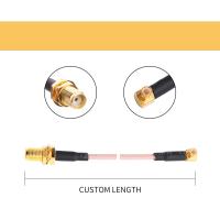 China Sma Female Gold Plated To Mcx Plug Right Angle Gold Plated Cable Assy With Heatshrink for sale