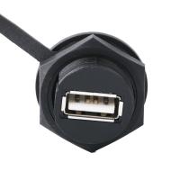 China Custom USB 2.0 A Cable USB 2.0 A Female Connector With Shield And Cap for sale