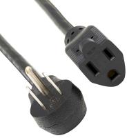 China 3 Pin Electric Power Cord Right Angle NEMA 5-15P To NEMA 5-15R Heavy Duty for sale