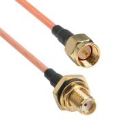 China Gold Contact RG316 Coaxial Cable SMA Male Straight Plug To SMA Female Bulkhead Jack for sale