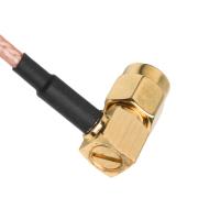 China ROHS RG316 Coaxial Cable RA SMA Plug Right Angle Plug To MMCX Plug Right Angle Plug for sale