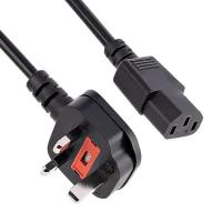 China ROHS Electric Power Cord BS 1363 To C13 18AWG Cable 10A 250V Black OEM/ODM for sale