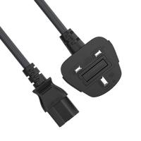 China BS1363 13Amps 250V Electric Power Cord C13 To UK Plug For Computer / Monitor ROHS for sale
