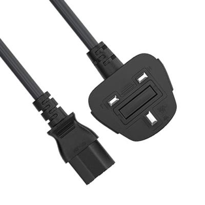 China BS1363 13Amps 250V Electric Power Cord C13 To UK Plug For Computer / Monitor ROHS for sale