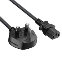 China BS1363 13Amps 250V Electric Power Cord C13 To UK Plug For Computer / Monitor ROHS for sale