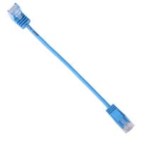 China High Speed Gigabit Utp Ethernet Cable Molded Slim Blue Vertical 90 Degree Interface for sale