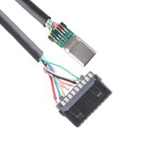 China Rohs Internal Resistor Black Pvc Wire Usb 3.0 Type C To Idc Cable 20p Female Connector for sale