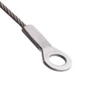 China Stainless Steel Wire Eyelets Ended Short Rope Cable Tether Chain Lock Fall Prevention Safety Lanyard Cable for sale