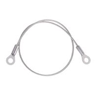 China Stainless Steel Wire Eyelets Ended Short Rope Cable Tether Chain Lock Fall Prevention Safety Lanyard Cable for sale