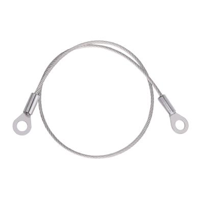 China Stainless Steel Wire Eyelets Ended Short Rope Cable Tether Chain Lock Fall Prevention Safety Lanyard Cable for sale