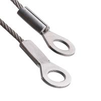 China Stainless Steel Wire Eyelets Ended Short Rope Cable Tether Chain Lock Fall Prevention Safety Lanyard Cable for sale