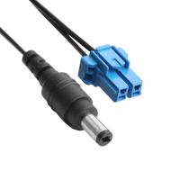 China DC Plug 2.1*5.5mm Solder Type PVC To TE Blue Housing 2P Female Cable Connector OEM / ODM for sale
