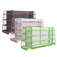 China Grid Panel Metal Wire Mesh Supermarket Convenience Store Display Rack Powder Coated for sale