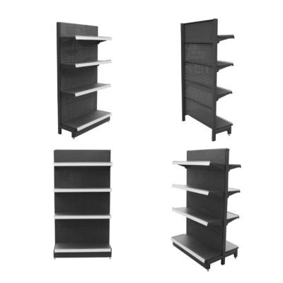 China Customized Supermarket Display Shelves Single Side Metal Gondola Shelving Retail Store for sale