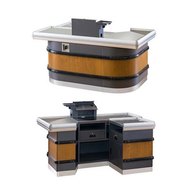 China Supermarket Using Checkout Counter Cold Rolled Steel Retail Check Out Counter for sale