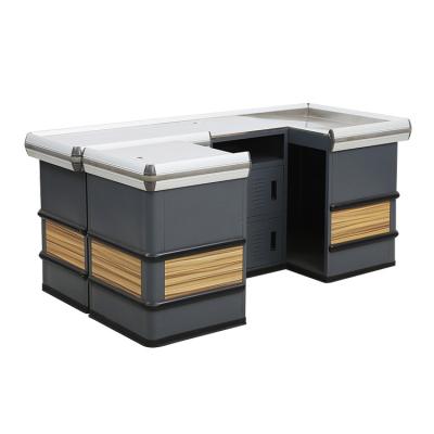 China Cold Rolled Steel Cashier Cabinet Checkout Counter 550 - 1200mm Width Options for sale
