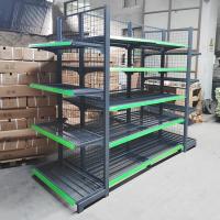 China Stable Supermarket Display Shelving with Load Capacity 30-80KG/Layer and Cold Rolled Steel for sale