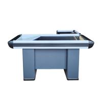 China Customizable Durability Supermarket Checkout Counter Stainless Steel Table Cold Rolled Steel Cabinet for sale