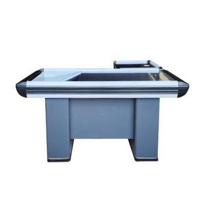 China Customizable Durability Supermarket Checkout Counter Stainless Steel Table Cold Rolled Steel Cabinet for sale