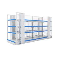China Customized Cold Rolled Steel Supermarket Display Shelving Durable for sale