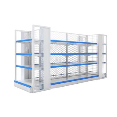 China Customized Cold Rolled Steel Supermarket Display Shelving Durable for sale