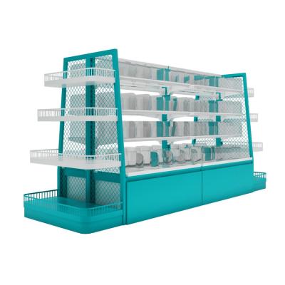 China Customizable Modern Cold Rolled Steel Supermarket Shelf Rack for sale