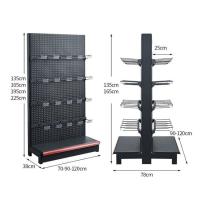 China Supermarket Display Shelving 60-80kg Capacity Knock Down Assembly for sale