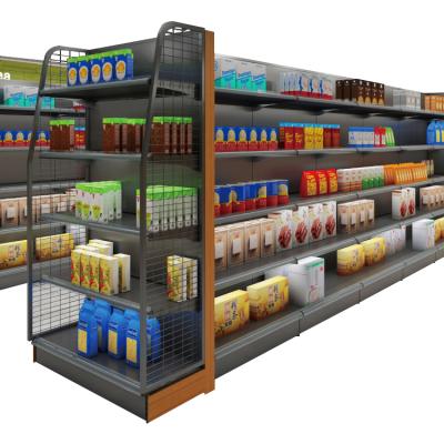 China Metallic Supermarket Shelf Light Duty Gondola Display Rack for sale