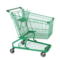 China 4-Wheel Metal Shopping Trolley Cart with 150kg Capacity for sale