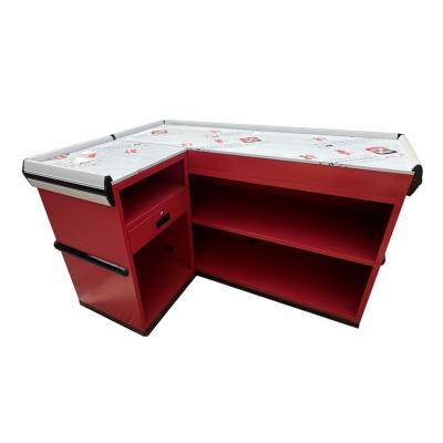China Stainless Steel Supermarket Checkout Counter with Food Grade 304 for Compact Space Adaptation and Efficient Settlement for sale