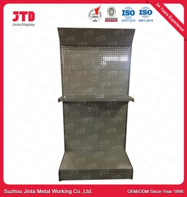 China 2 Layers Mini Supermarket Racks Steel Q195 Grey 900mm Shelf for sale