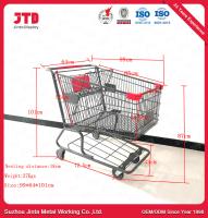China OEM Supermarket Shopping Mall Trolley 180L Heavy Duty Steel Shopping Cart for sale