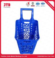 China Rolling Plastic Shopping Baskets With Wheels 65L Large Capacity for sale