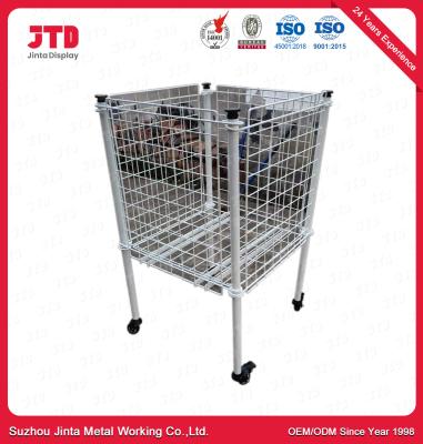 China Mini Square Shape Wire Display Shelving With Wheels Height 900mm for sale