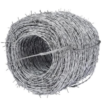 China Cheap Buildings Garden Supplies 1.7 mm 250 M Hot Dipped Galvanized PVC Coated Barbed Wire for sale