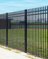 China Welded Galvanized Black Powder Coating Wrought Iron Fence /Ranch /Garden/Pool Steel Fencing with Flattened Spear for sale