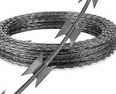 China Direct Manufacturer Galvanized Razor Barbed Wire/Concertina Blade Fencing Security Wire Roll for sale