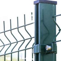 China Curved Mesh Fence Panels 2.1m High Colored Hot Dipped Galvanized Triangle Bending Steel Boundary Wall Welded Mesh Fence for sale