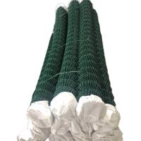 China Factory Cheap Price Used Chain Link Fence Pvc Coated Black Chain Link Fence Low Carbon Steel Wire Highway Fence Iron Metal Green for sale