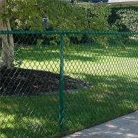 China Factory Cheap Price Used Chain Link Fence Pvc Coated Black Chain Link Fence Low Carbon Steel Wire Highway Fence Iron Metal Green for sale