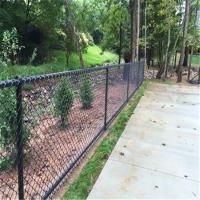 China Factory Cheap Price Used Chain Link Fence Pvc Coated Black Chain Link Fence Low Carbon Steel Wire Highway Fence Iron Metal Green for sale