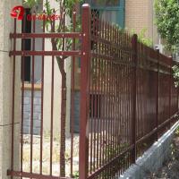 China 6FTX8Ft Black Powder Coated Steel Security Garrison Fence Steel Fence for sale