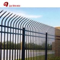 China 2.7 m high spear points wholesale exterior durable public industrial security powder coated wrought iron fencing for sale